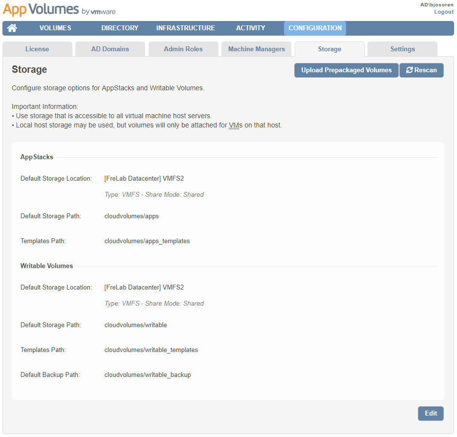 VMware App Volumes 2.xx – Configure – bjosoren's IT-Tech blog