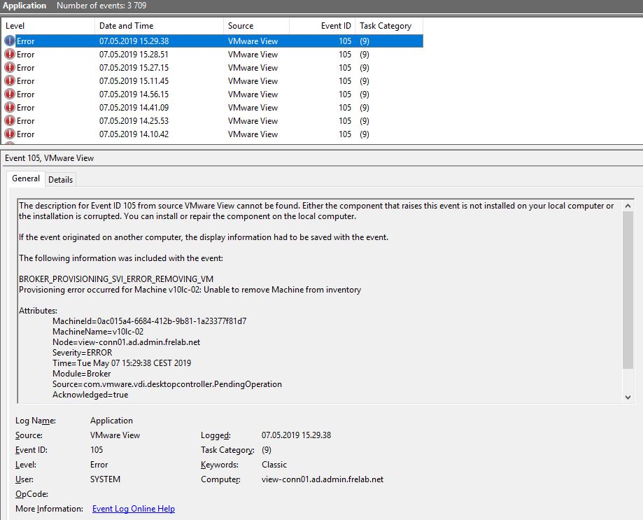 VMware Horizon – Troubleshooting “Desktop Pool stuck in “Deleting ...