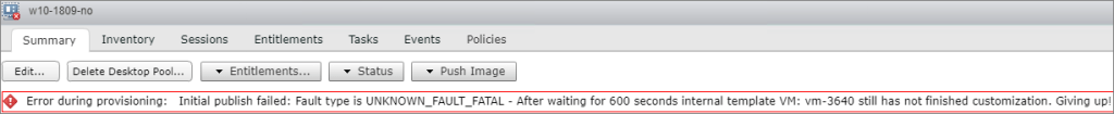 VMware Horizon – Troubleshooting “Error during provisioning: Initial ...